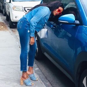 X2B Shoes | Shoes | Stunning Denim Style Open Toe Heels | Poshmark